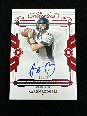 Aaron Rodgers 2022 Panini Flawless Collegiate Auto Ruby /20 Packers | eBay