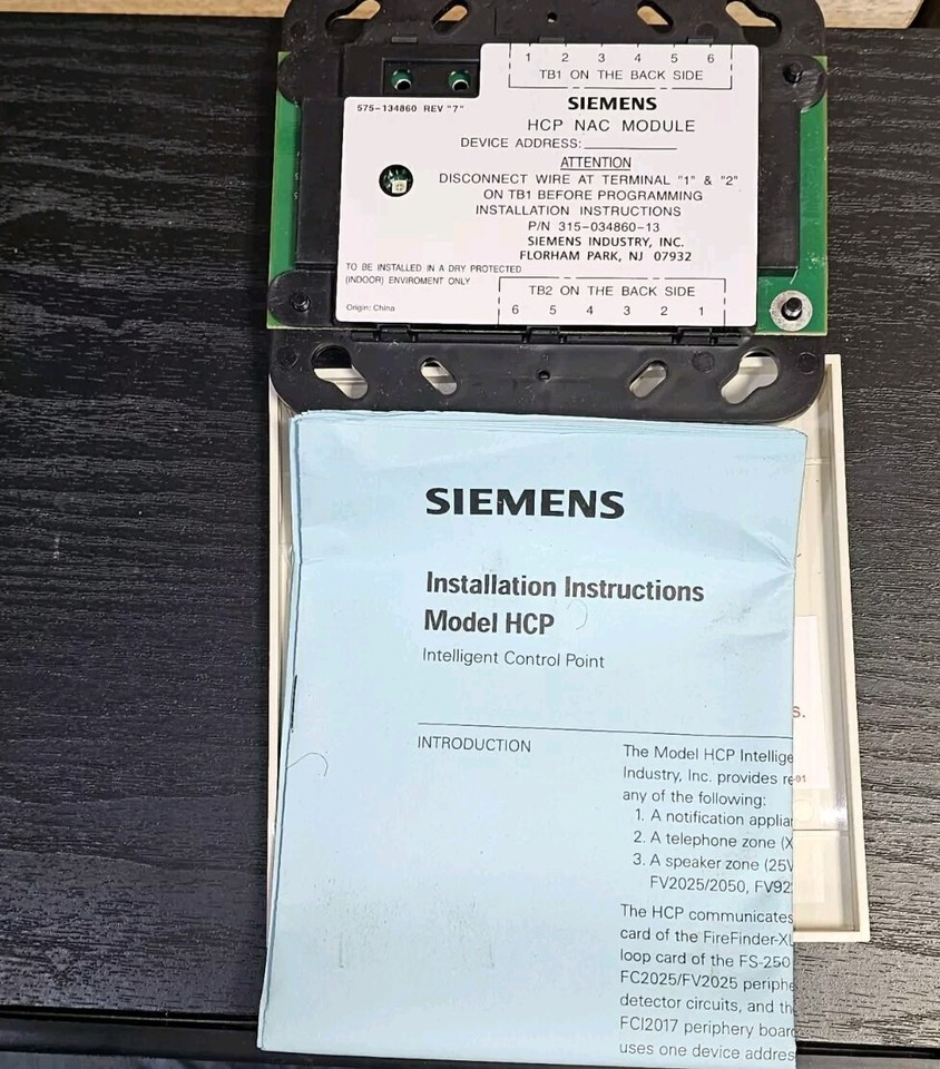 SIEMENS HCP FIRE ALARM INTELLIGENT CONTROL POINT 500-034860, New! Free ...