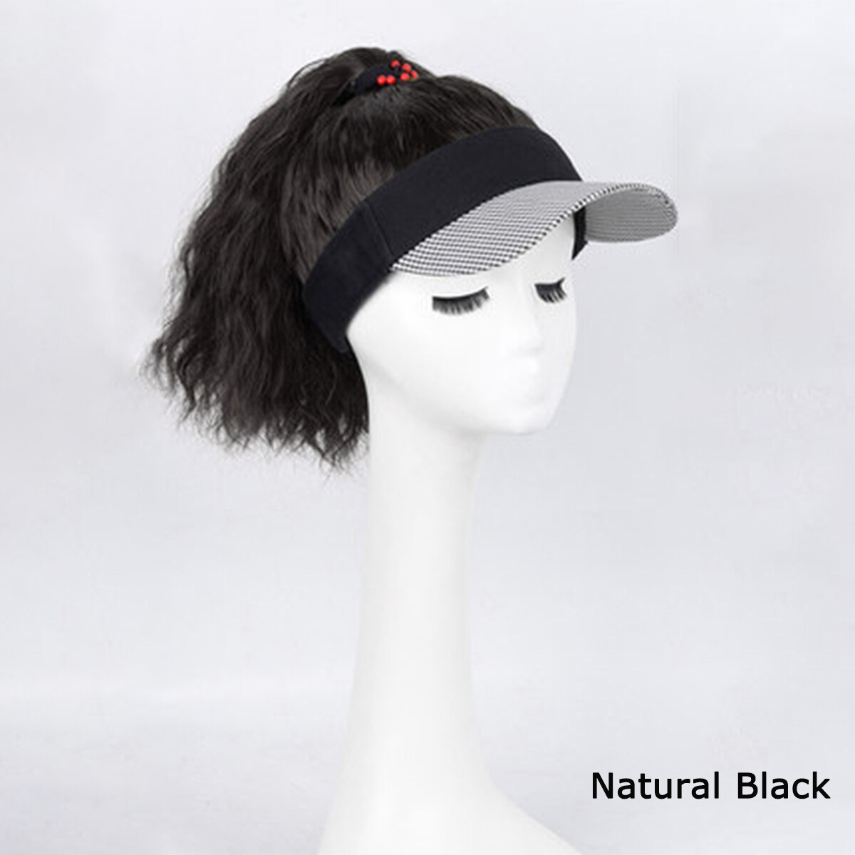Women Baseball Cap with Curly Wavy Ponytails Outdoor Golf Sun Visor ...