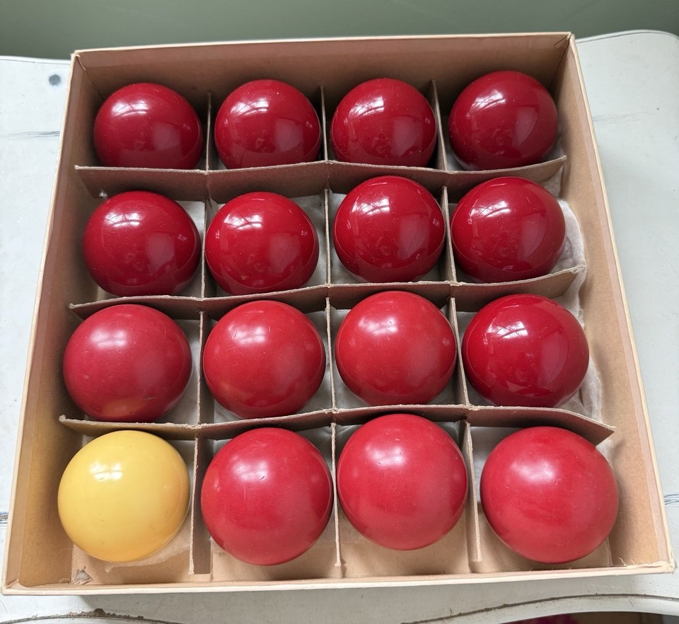 Brunswick Centennial Vintage Snooker Balls Pool Billiard Pocket Set 16 ...
