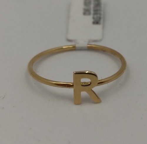18K Gold Ring With Initial Letter R | eBay