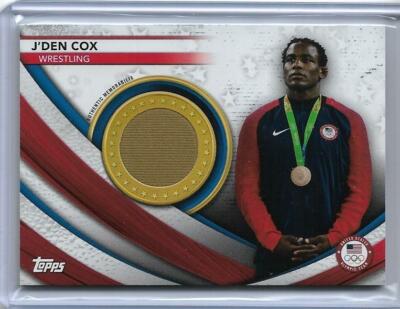2020 TOPPS OLYMPICS J'DEN COX MEMORABILIA RELIC CARD ~ USA WRESTLING ...