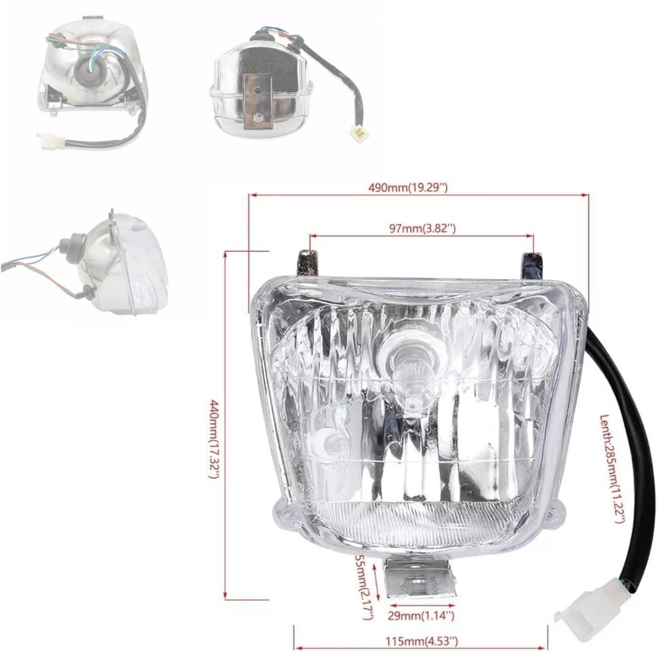12V Headlight 50cc - 110cc Chinese ATV Quad Coolster Sunl Roketa Taotao ...