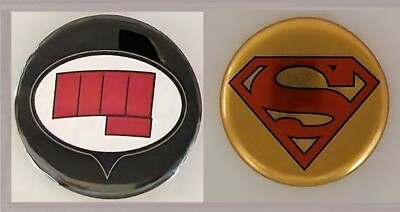 RED FIST & SUPERMAN VINTAGE PINS - BRAND NEW/NEVER USED - ULTRA RARE ...