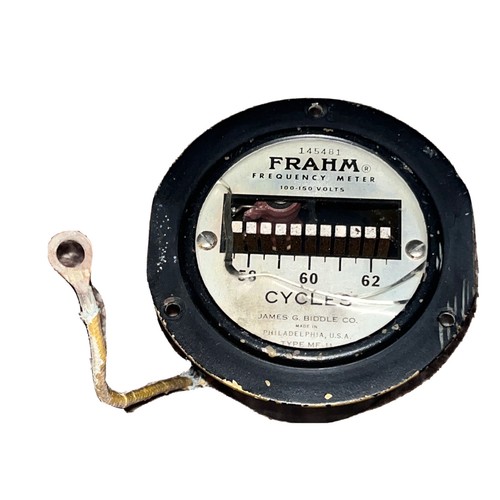 Frahm Frequency Meter 100-150 Volts 58-62 Cycles James Biddle ...