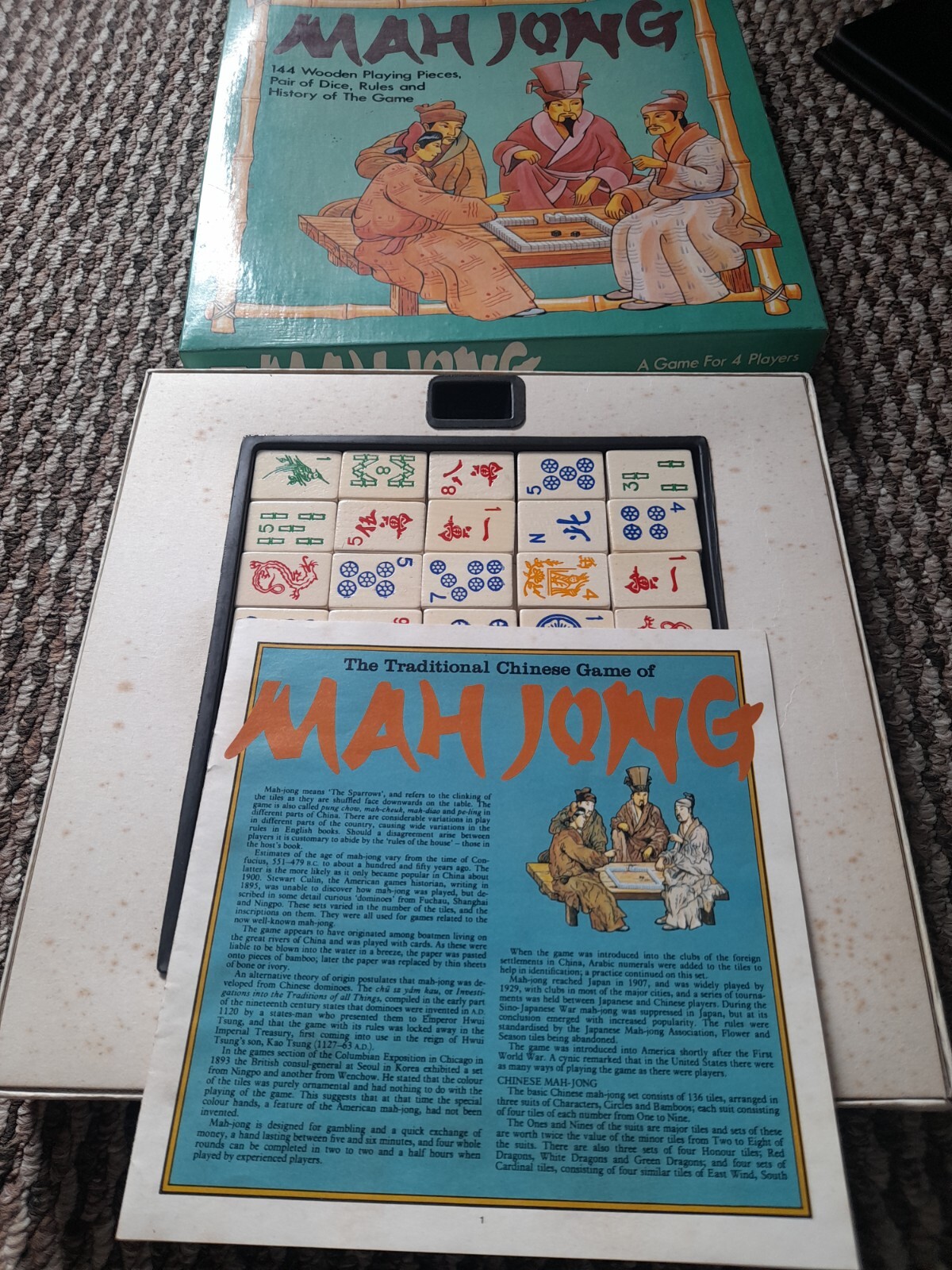Vintage MAH JONG by MS ( Michael Stanfield ) Game Wooden Tiles | eBay UK