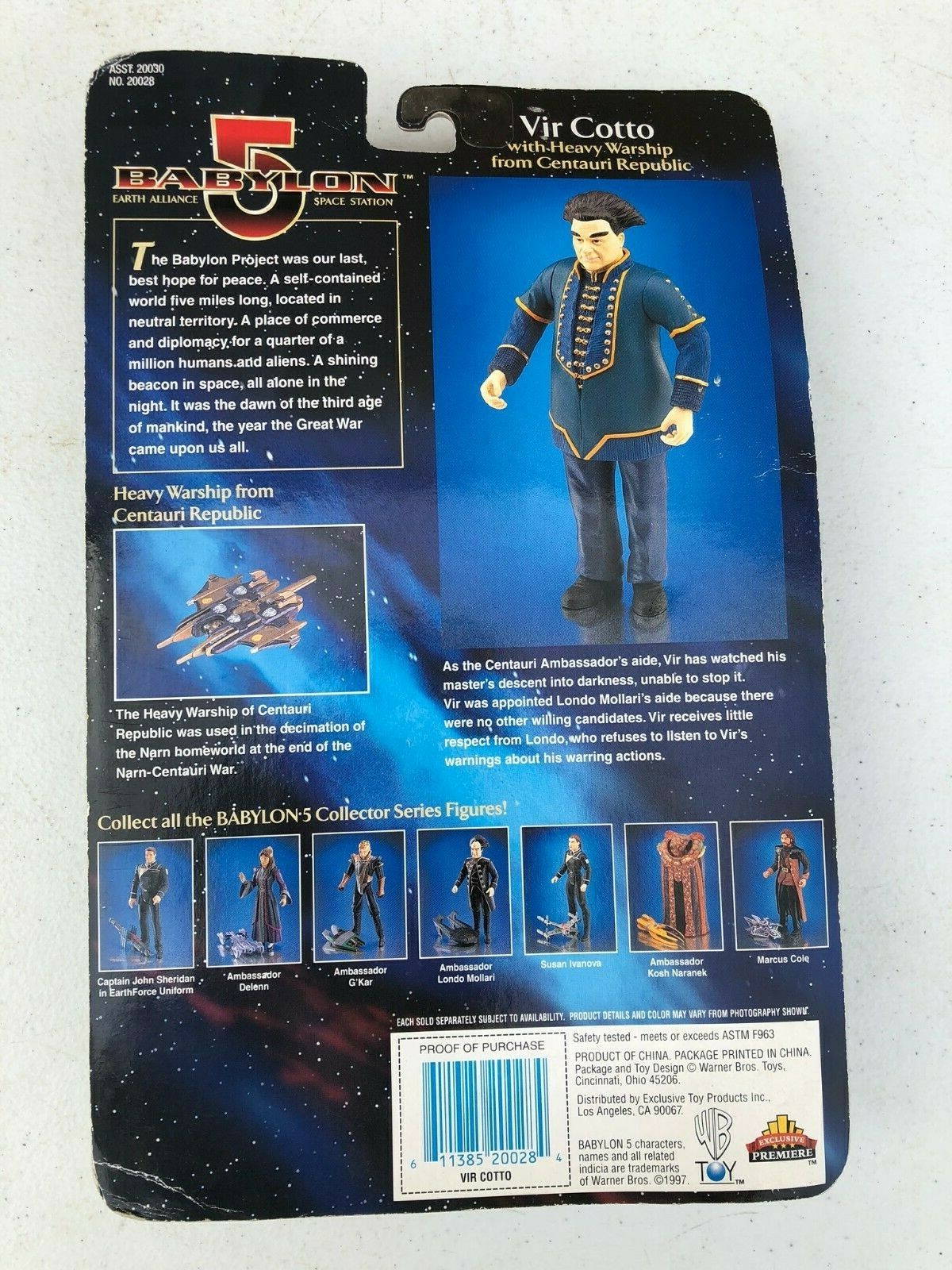 Warner Bros Babylon 5 Vir Cotto Action Figure Brand New Sealed | eBay
