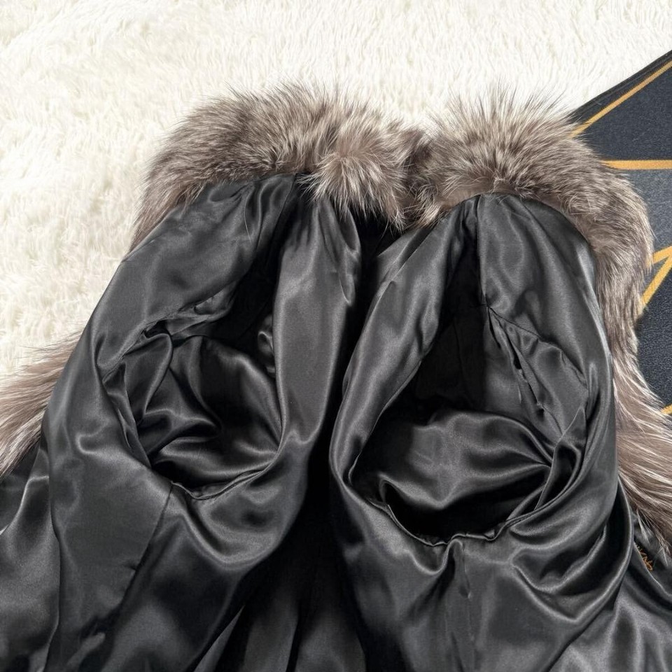 Finland Silver Fox Fur Coat Real Fur Size L Excellent Condition Auth | eBay