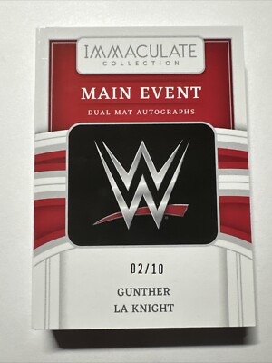 2023 WWE Immaculate Gunther LA Knight Dual Booklet Auto 2/10 Match Used ...