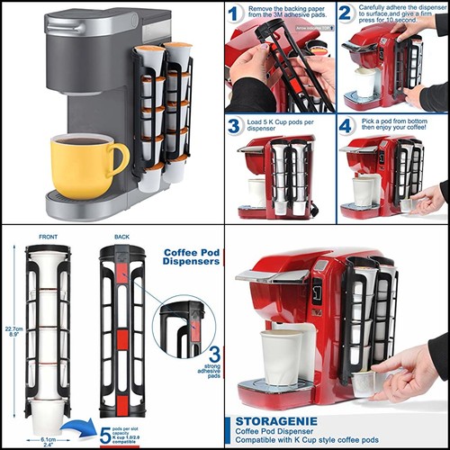 Coffee Pod Holder for K-cup,Side Mount K Cup Storage, Perfect for Small ...