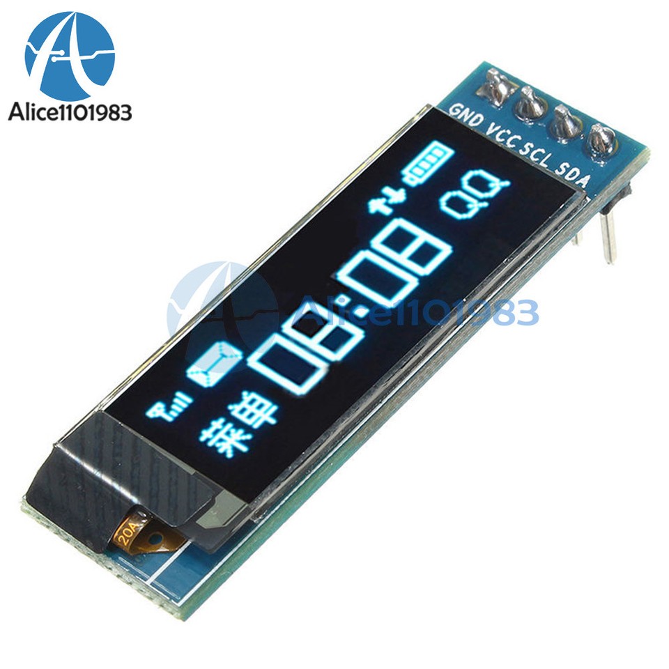 0.91'' 128x32 IIC I2C Blue OLED LCD Display DIY Module DC3.3V 5V For ...