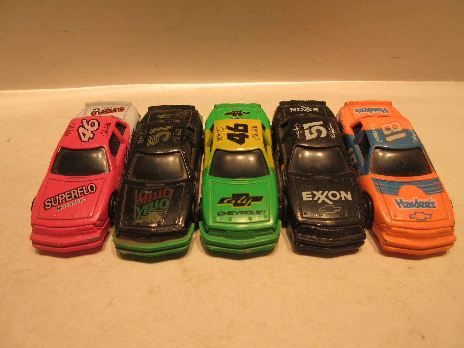 5 Different Racing Champions 1:64 Scale 1989 &1990 Superflo Hardee's ...