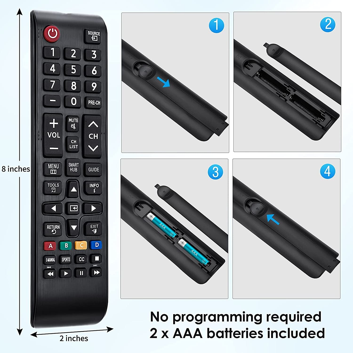 Universal Samsung TV Remote Control UN65JS8500FXZC UN65JS850DFXZA ...