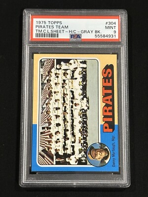 1975 TOPPS #304 PITTSBURGH PIRATES TEAM CHECKLIST HAND CUT GRAY BACK ...