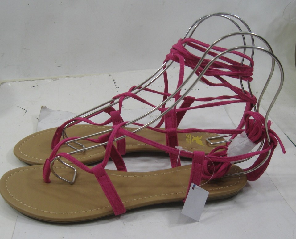 NEW Summer Pink Lace Up Shoes Roman Gladiator Sandals women Size 9 | eBay