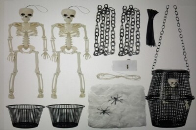 Syhood Halloween Skeleton cage decorations DIY hanging cage house Set ...