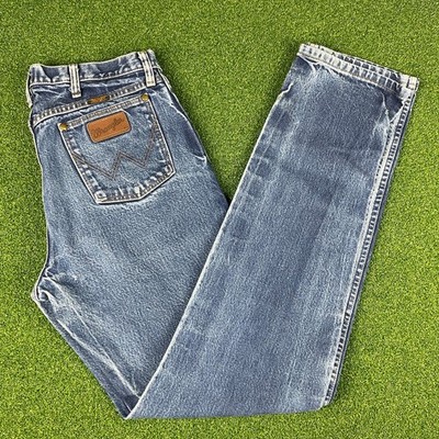 Vintage Wrangler 47MWZ Regular Fit Medium Wash Cowboy Western Denim ...