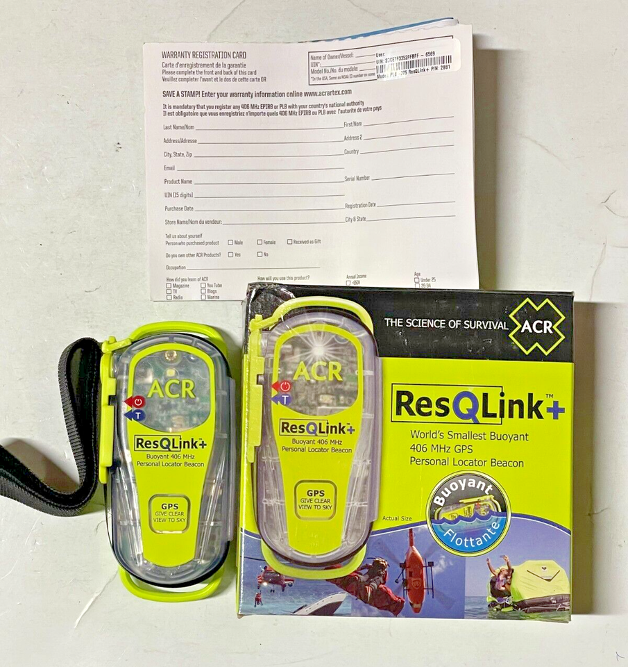 ACR ResQLink+ PLB-375 Buoyant 406 MHZ GPS Personal Locator Beacon W ...