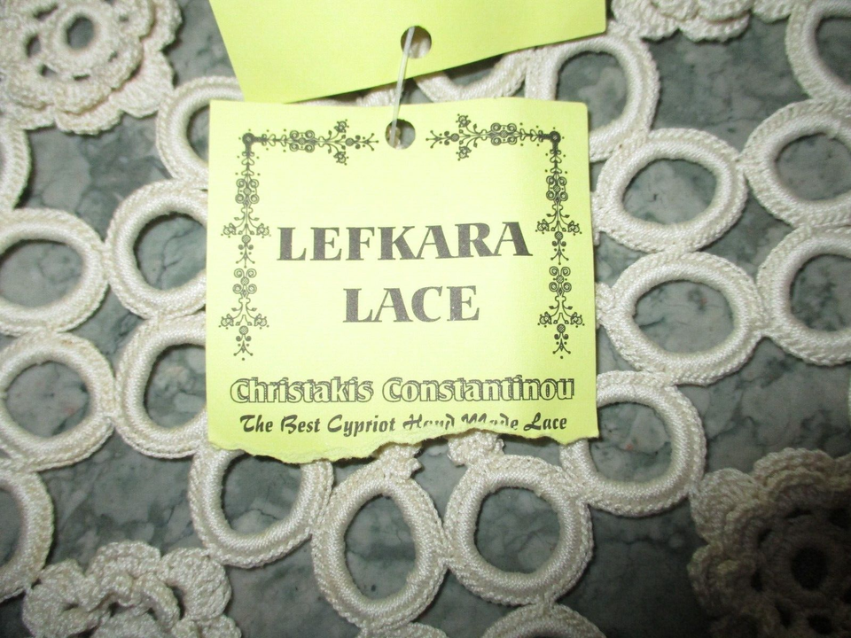 Ivory Cypriot Lefkara Lace Table Runner 13.5''x32'' Christakis ...