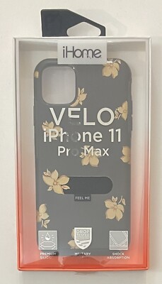 iHome Velo Series Phone Case For iPhone 11 Pro Max Black Gold Floral ...