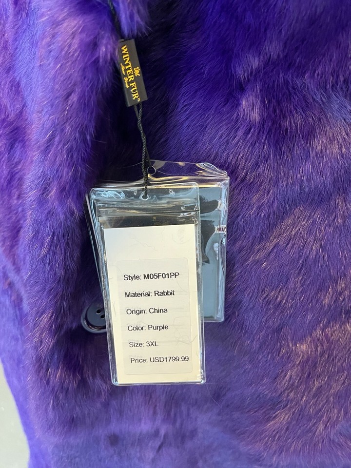 NEW Mens Genuine Rabbit 100% Genuine Fur Winter Coat Jacket Long ...