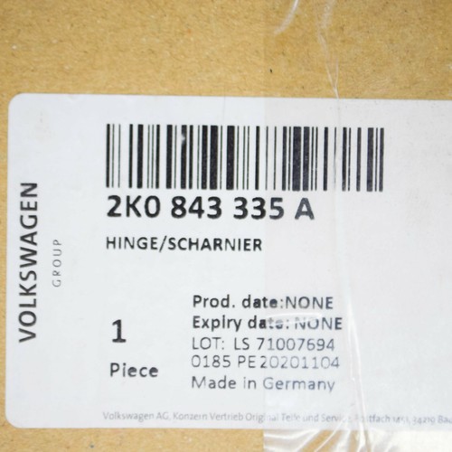 VOLKSWAGEN CADDY 2K REAR LEFT HINGE FOR SLIDING DOOR 2K0843335A | eBay