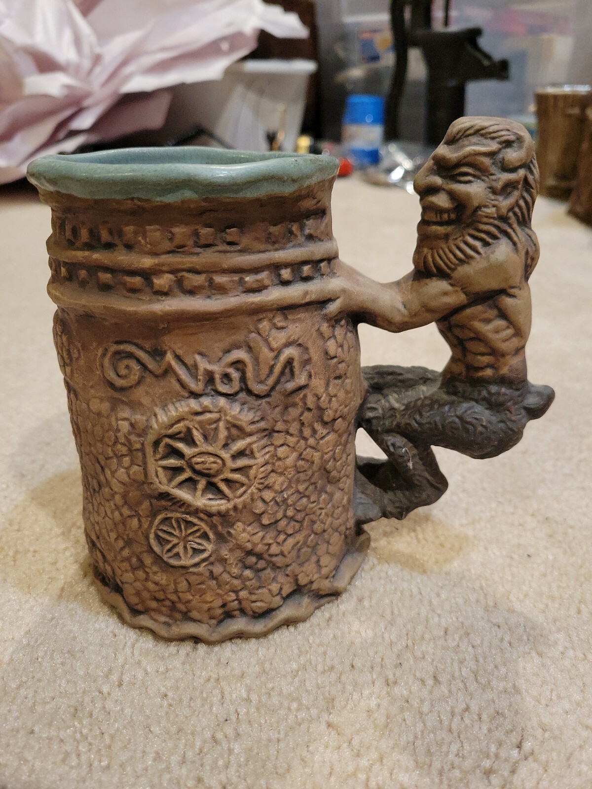 1971 Jim Rumph Tankard Mug with Satyr Handle and Maiden Inside Vintage ...