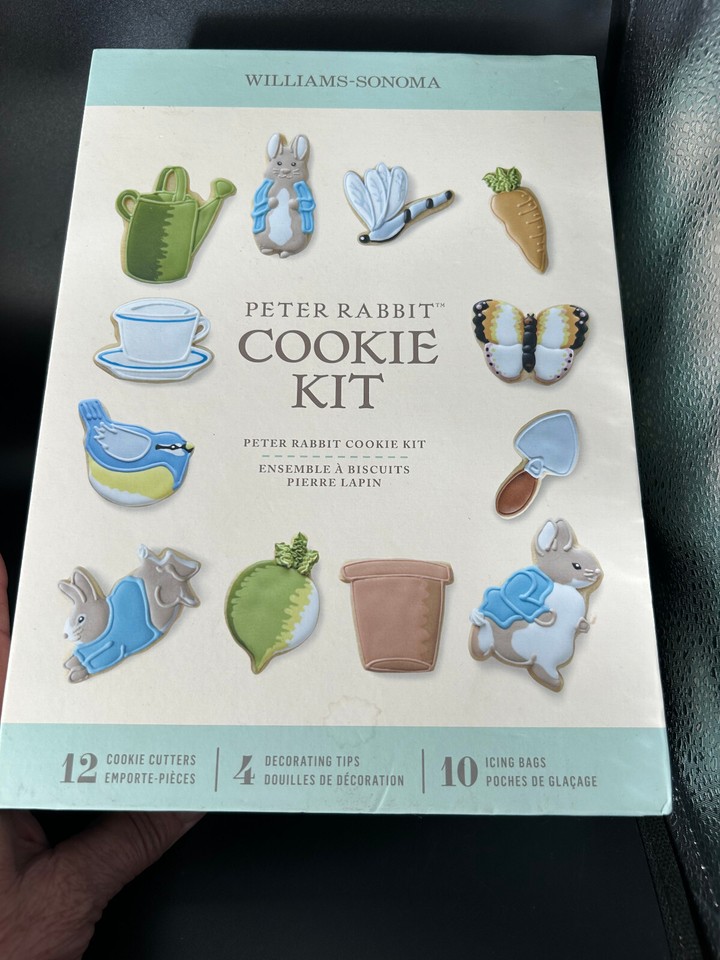 Williams Sonoma Peter Rabbit Cookie Kit 12 Cutters 4 Tips 10 Bags ...