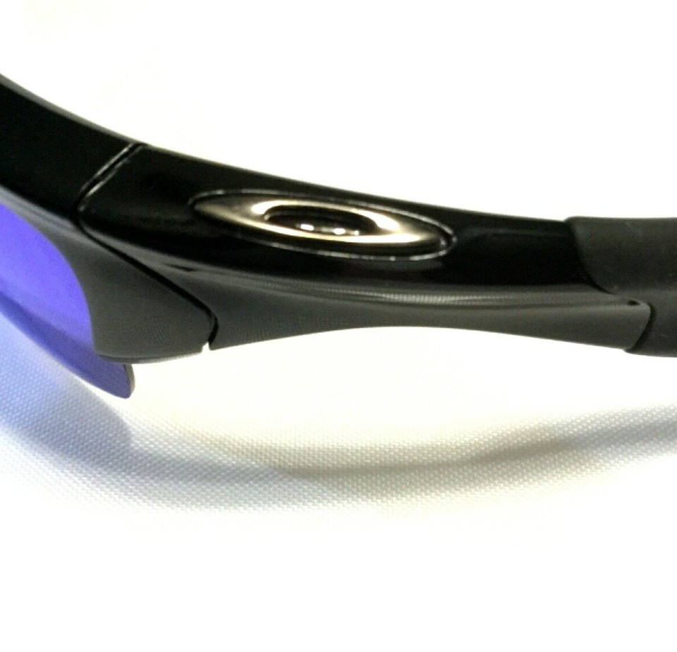 PRISTINE OAKLEY HALF JACKET 2.0 SUNGLASSES Polished Black Frames Blue ...