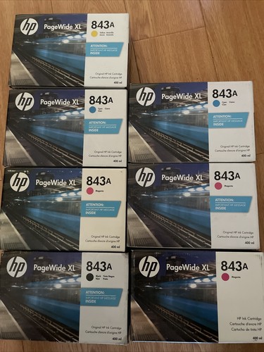 HP 843A Matte Black Cyan Magenta Yellow PageWide XL4000 4500 Ink ...