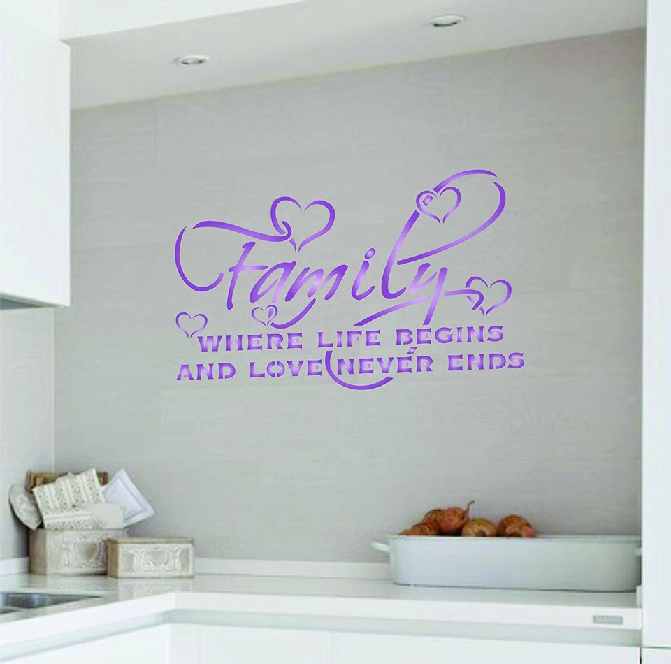 Family Stencil Reusable Quote Saying Words Template Wall Fabric ...