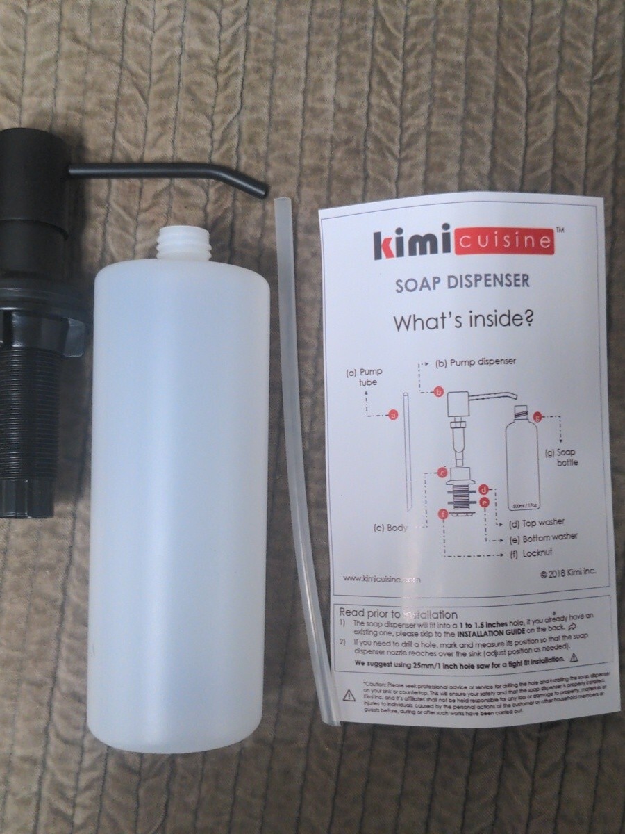 Kimi Cuisine 43179-353031 17oz. Soap Dispenser - Brushed Nickel for ...