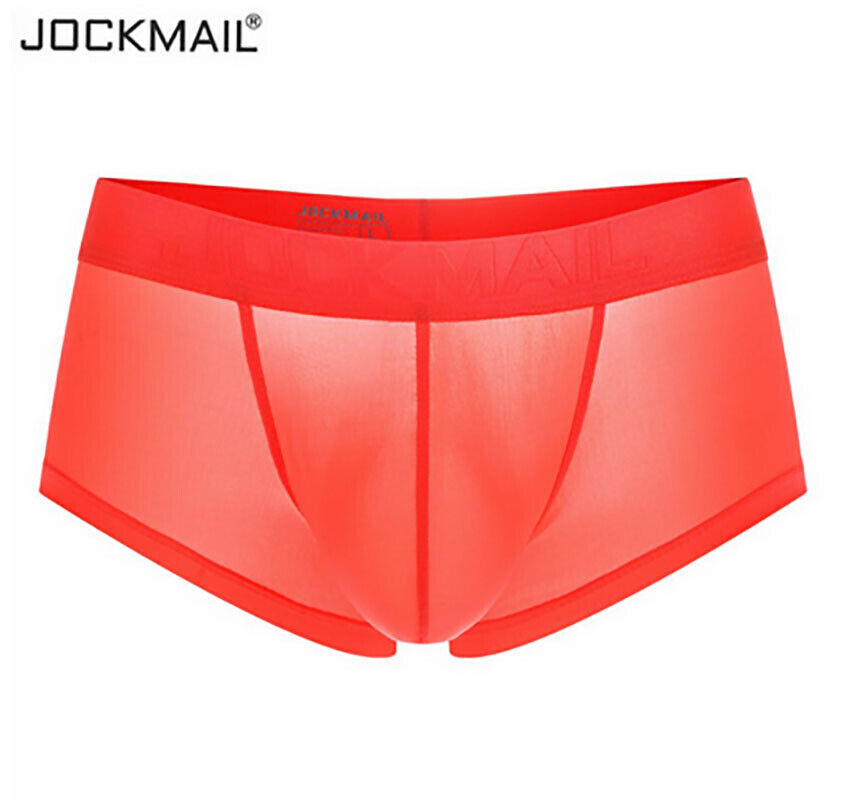JOCKMAIL Mens Bulge Pouch Translucent Boxer Underwear Shorts Trunks ...