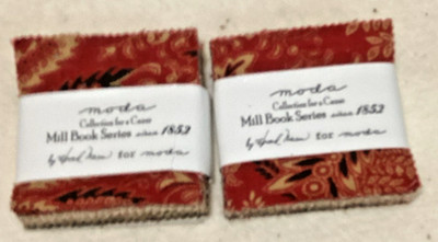 2 Moda Mill Book Series Mini Charm Pack 2.5"x2.5" Quilt Fabric 42 ...