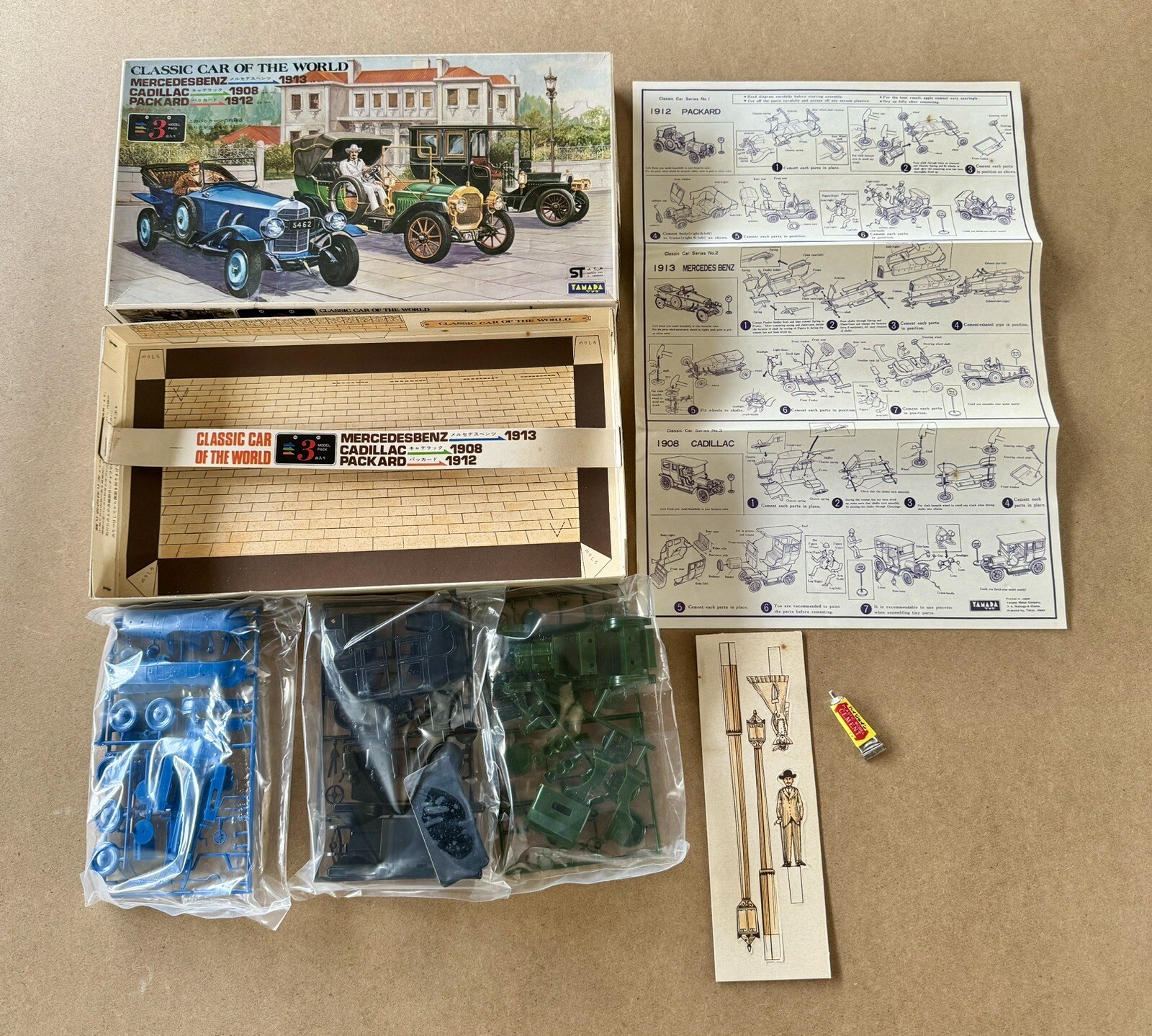 RARE 1970s YAMADA JAPANESE CLASSIC CARS UNBUILT Benz Cadillac Packard ...