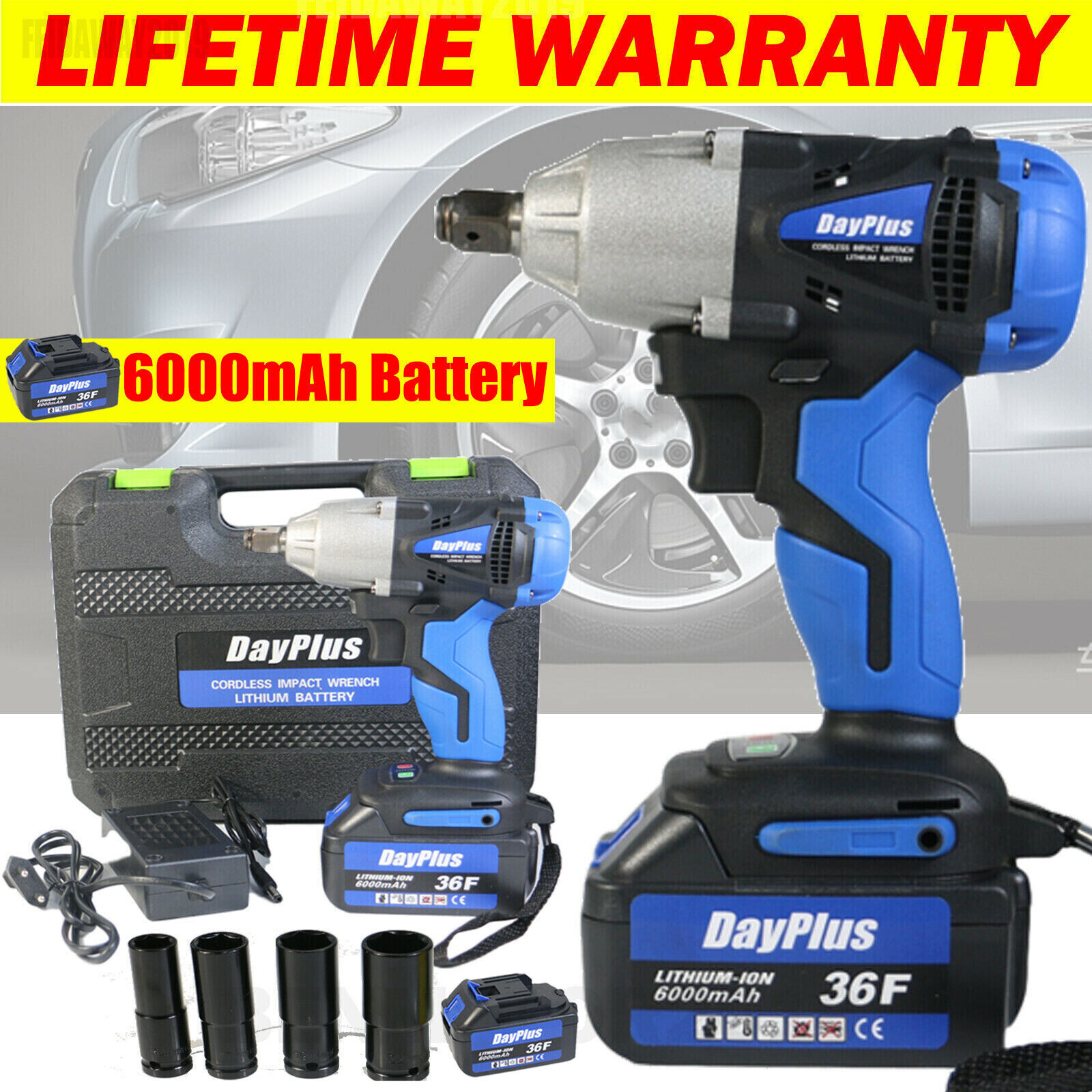 Electric Cordless Impact Wrench Ratchet Rattle Nut Gun Socket Driver ...