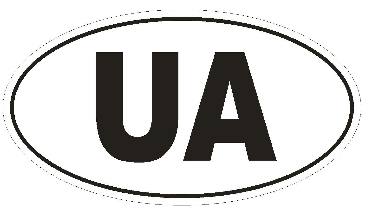 UA Ukraine Country Code Oval Bumper Sticker or Helmet Sticker D967 | eBay
