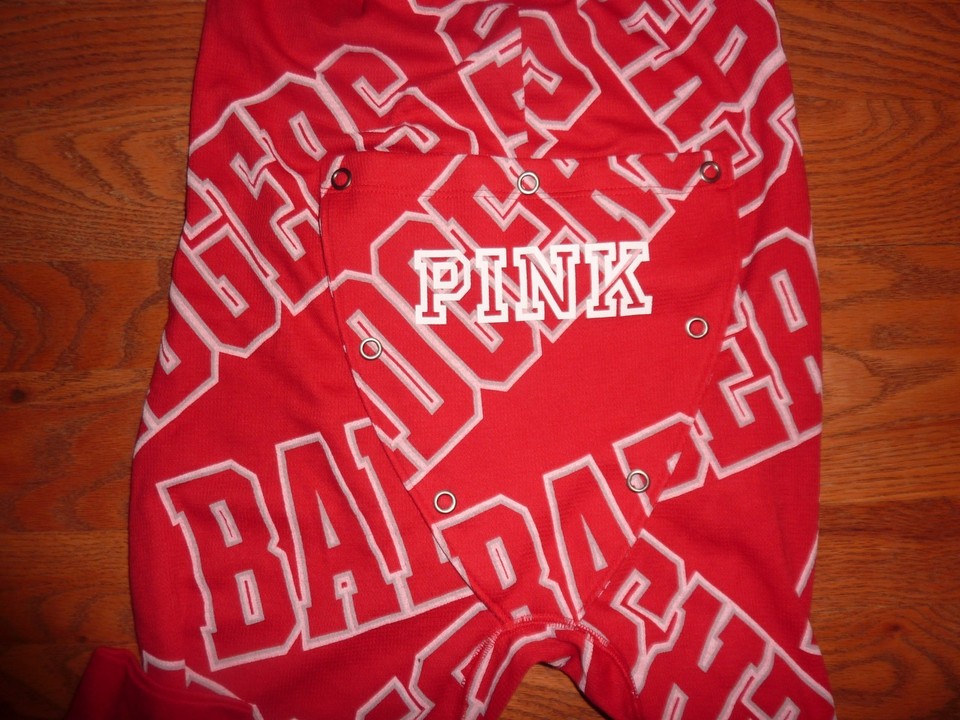 VICTORIAS SECRET PINK "PINK" WISCONSIN "BADGERS " ONE PIECE ONE Z LONG ...