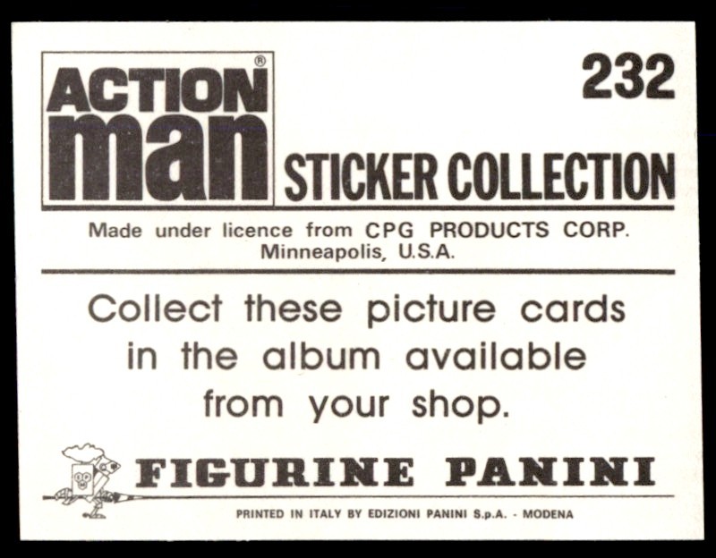 Panini Action Man Sticker 1983 No. 232 | eBay