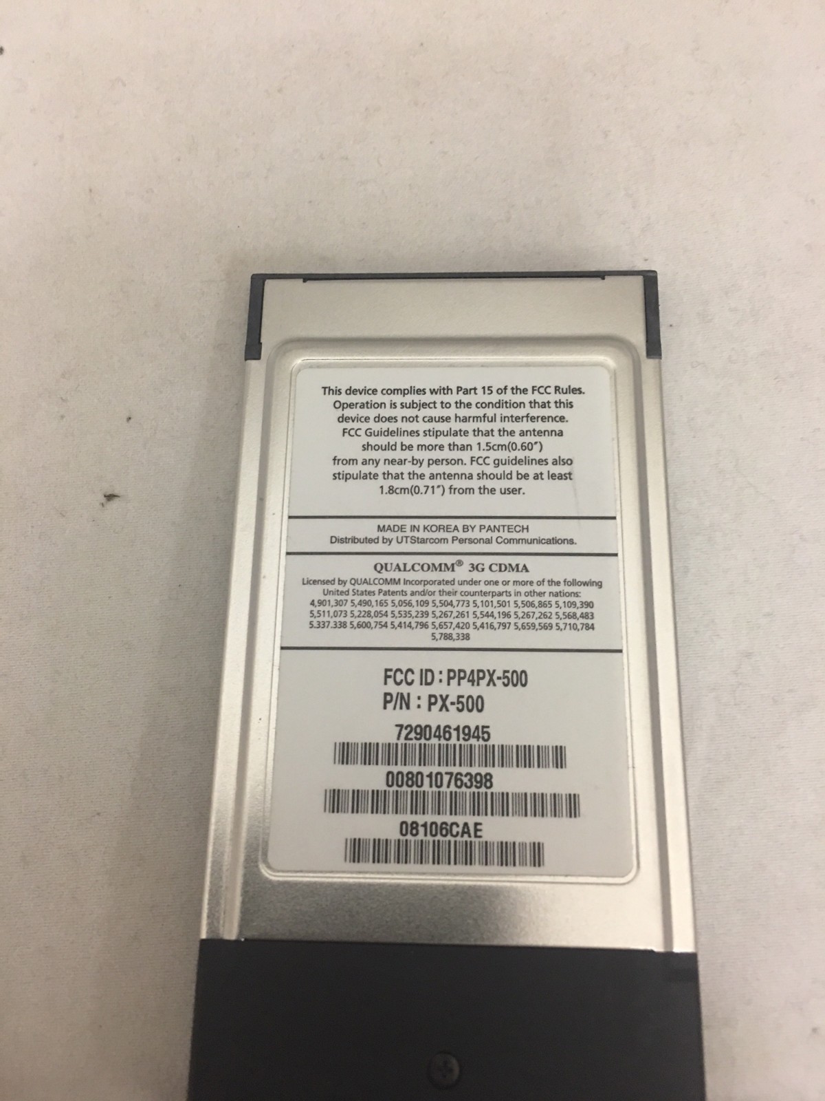 Pantech Px-500 PX500 Sprint Wireless Mobile Broadband Air Card Qualcomm ...