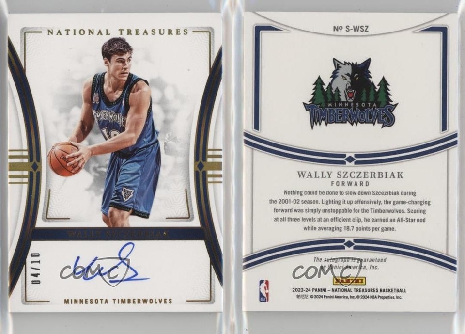 2023 Panini National Treasures Signatures Gold 4/10 Wally Szczerbiak ...