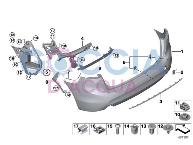 BMW 2 Series Active Tourer F45 Rear Bumper Bracket Side Left ...