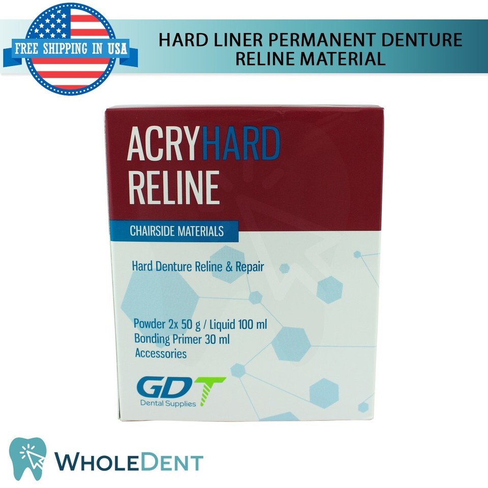 Self Curing Resin For Hard Liner Reline Home Use Kit DIY Denture Renew ...