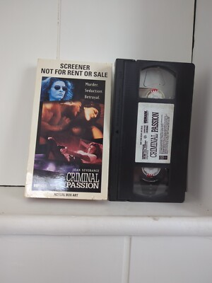 Vtg CRIMINAL PASSION VHS 1994 Joan Severance THRILLER Rare SCREENER ...