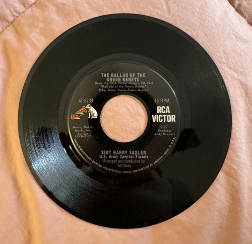 Sgt Barry Sadler, The Ballad of the Green Berets RCA Victor 47-8739, 45 ...