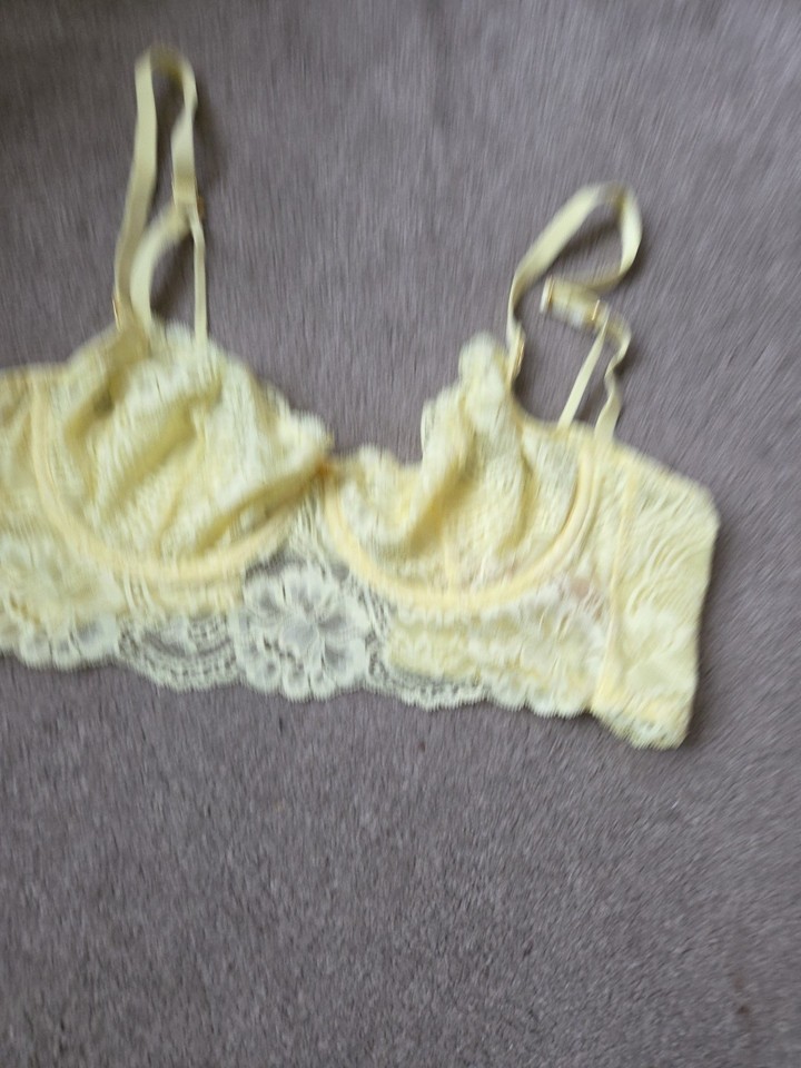 Lemon Yellow Lace Bou 36D Cup Underwired Non Padded Summer Bra | eBay
