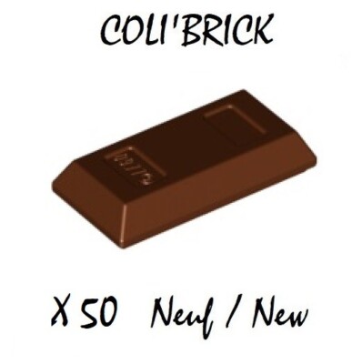 Lego 99563 - 50x Lingots Minifig utensil lingot bar - Reddish brown ...