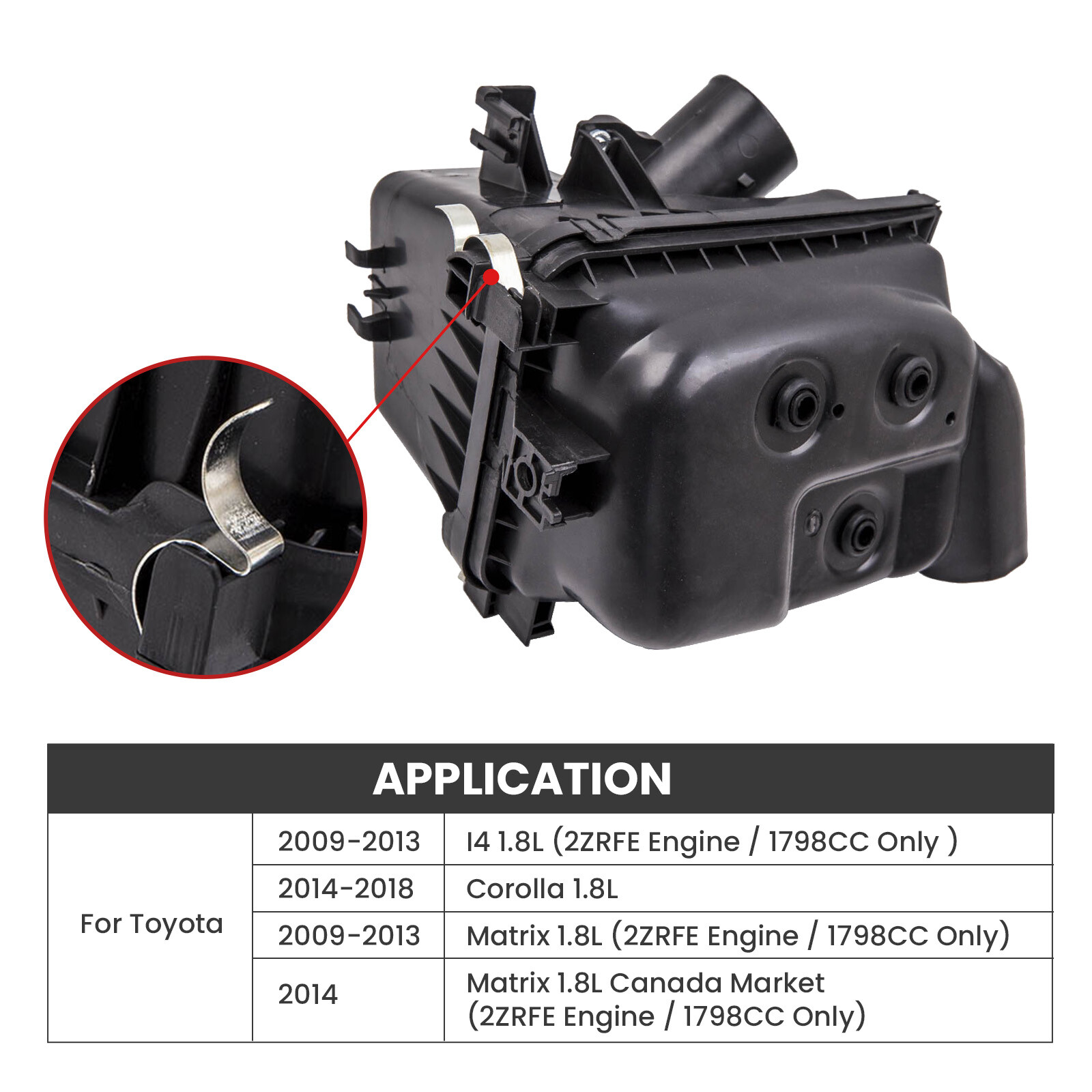 Air Cleaner Intake Filter Box for Toyota Matrix 2010-2013 1.8L 17701 ...