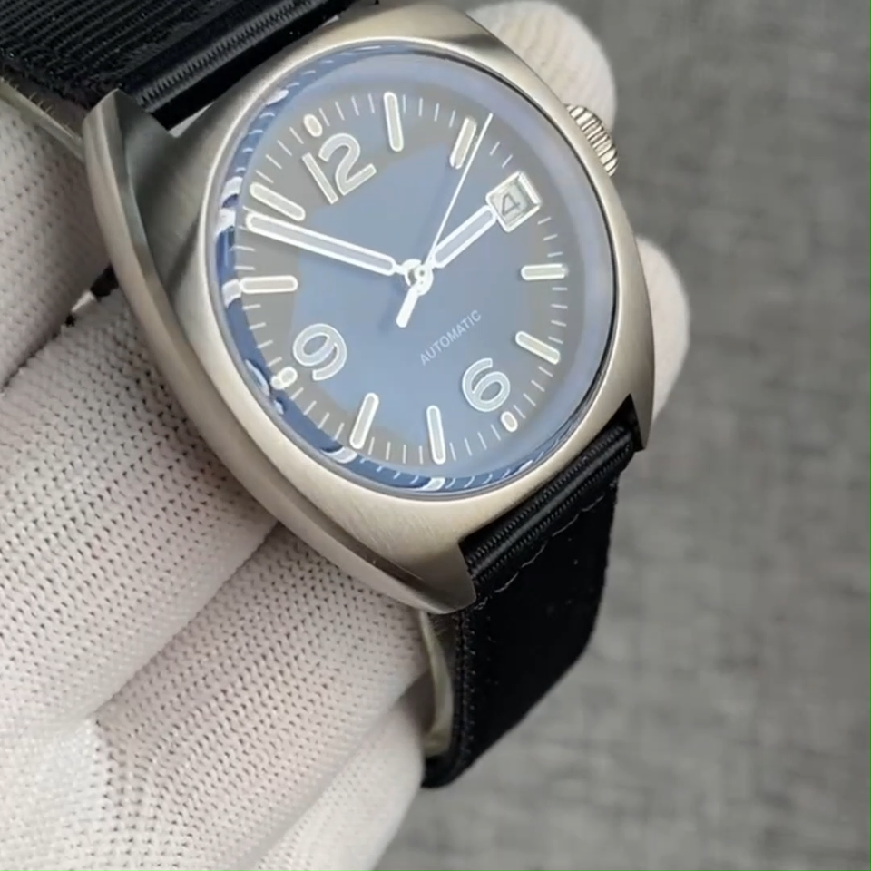 36mm Tandorio Black Dial NH35 Automatic Military Watch Men Sapphire ...