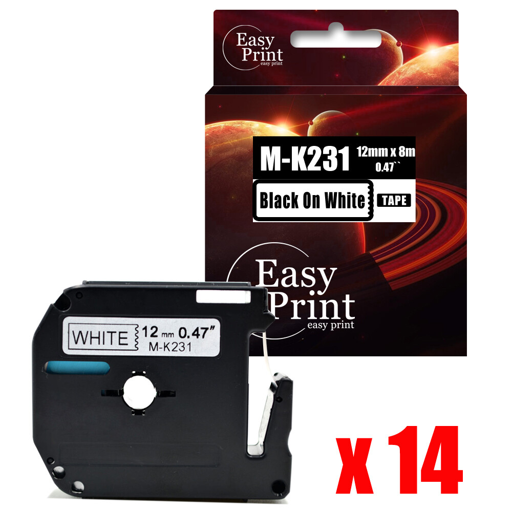 14PK MK231 Label Compatible with Brother P-Touch Tape 12mm x 8m PT-P60 ...